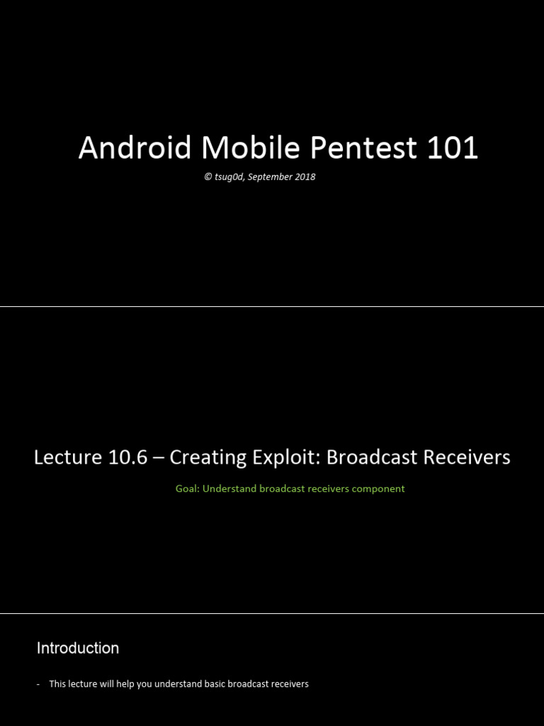 AndroidMobilePentest101_Lecture10_6 | PDF