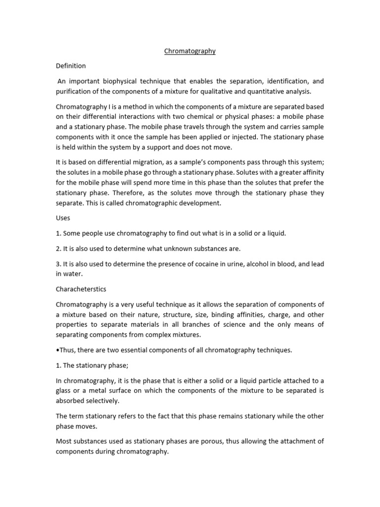 Lecture 7 (Chromatography) | PDF | Chromatography | High Performance ...