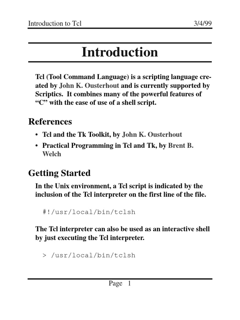 Tcl Tutorial | Filename | Parameter (Computer Programming) Tcl Tutorial | Filename | Parameter (Computer Programming)