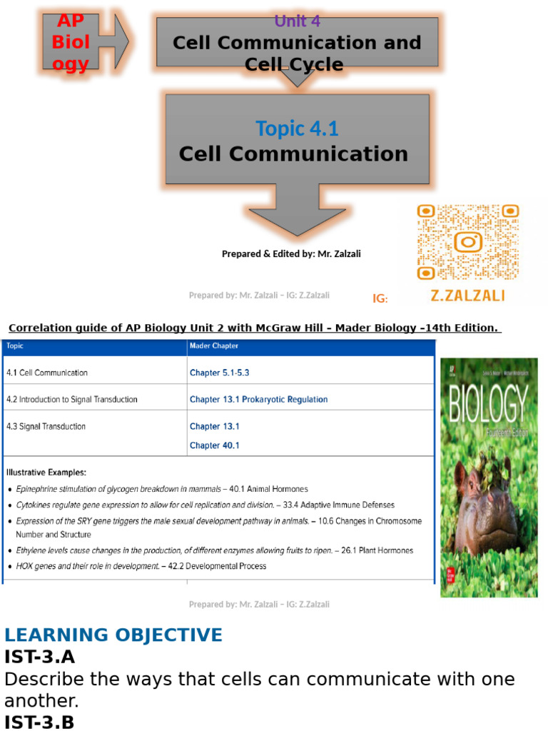 AP Bio Unit 4.1, 4.2, 4.3 Cell Communication Handouts | PDF | Hormone ...