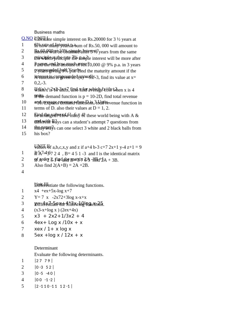 Business Mathematics Concepts and Problems | PDF | Interest | Financial ...