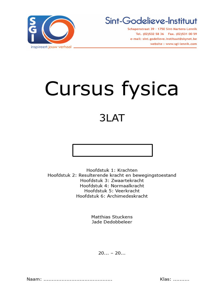 Fysica 3.1.2 - Deel 2 - Krachten | PDF