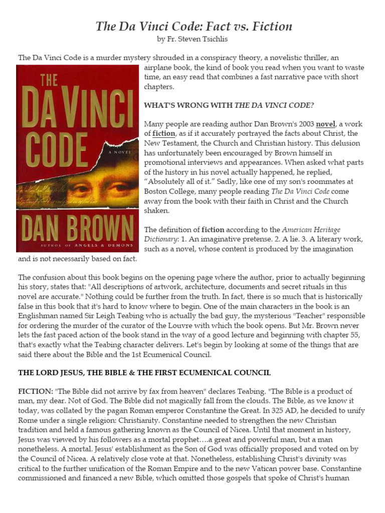 Debunking The Da Vinci Code FR Steve Tsichlis | PDF | Jesus | Tetragrammaton