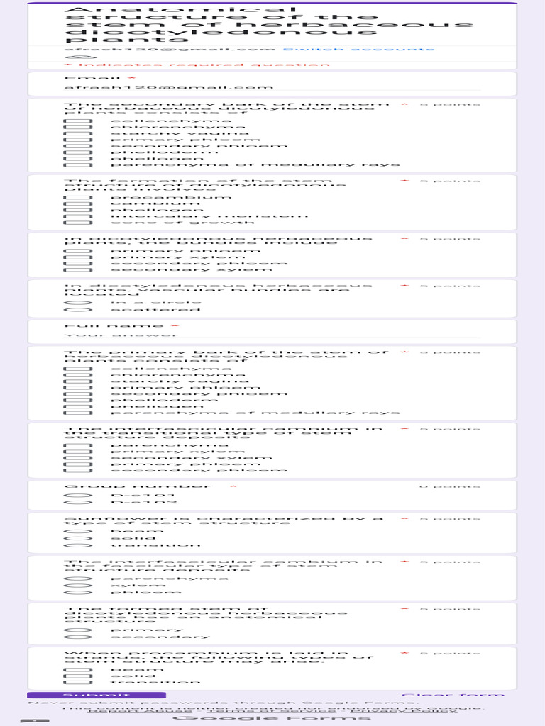 Anatomical Structure of The Stem of Herbaceous Dicotyledonous Plants ...