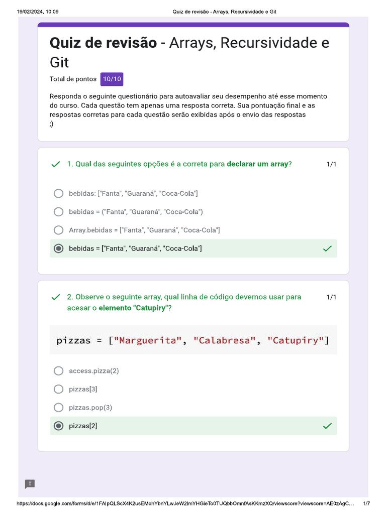 Quiz-de-Revisão_arrays_recursividade_git | PDF