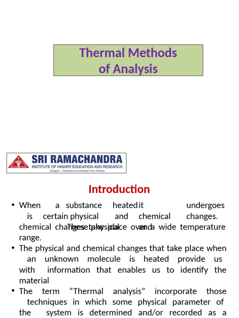 Thermogravimetric analysis techniques | PDF | Differential Scanning Calorimetry ...