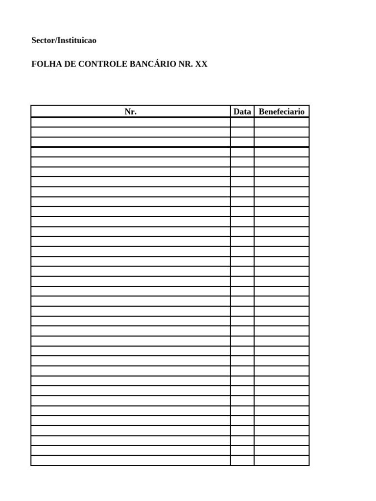 Controle Bancário Mensal DPEF | PDF