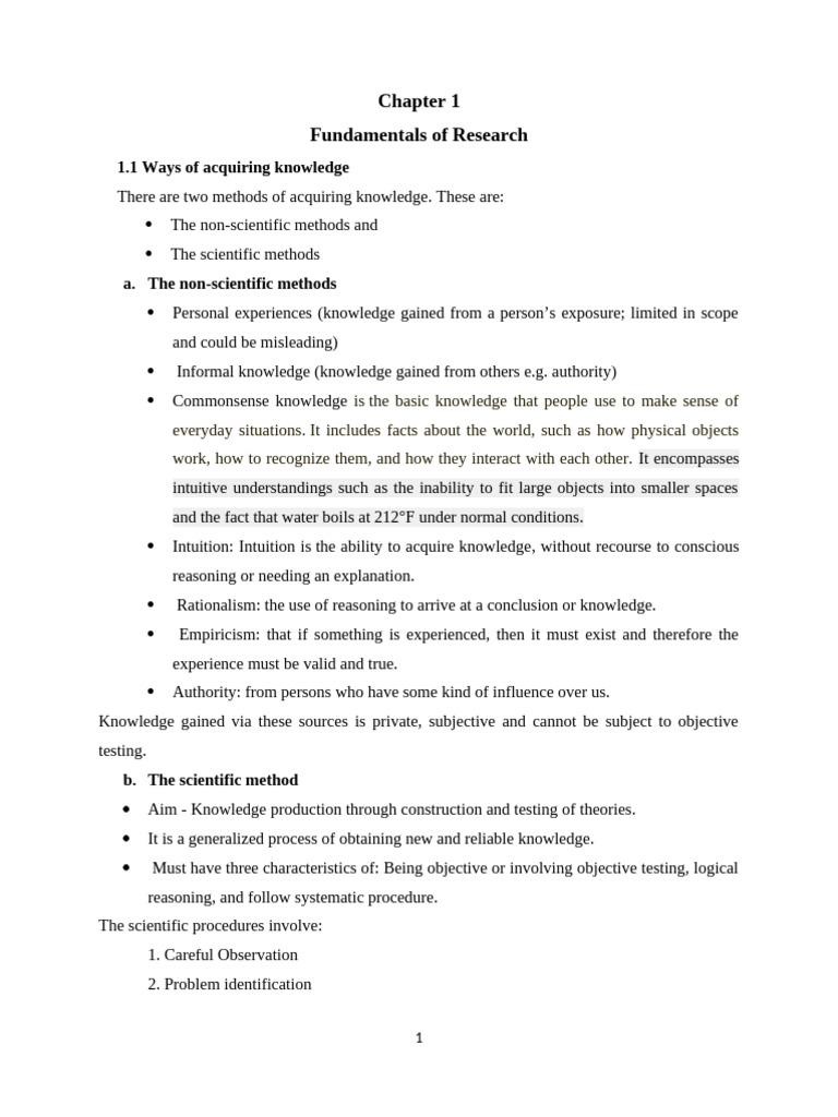 Research Methods Lecture Notes(1) | PDF | Sampling (Statistics) | Knowledge