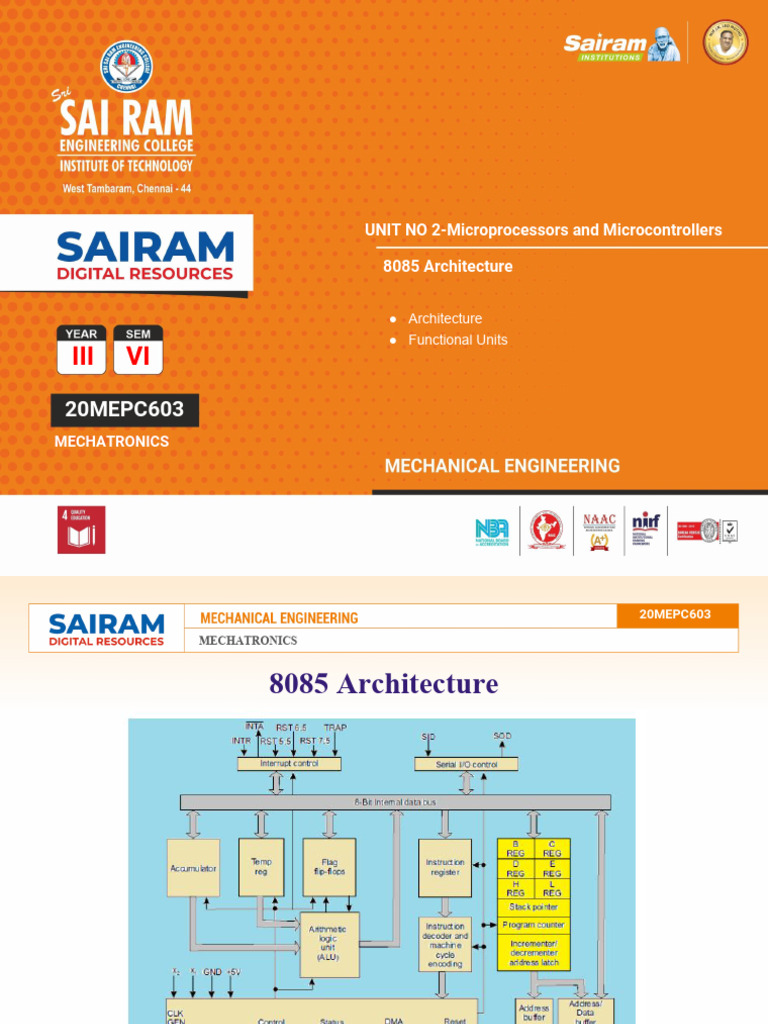 2.2 8085 Architecture | PDF | Central Processing Unit | Input/Output