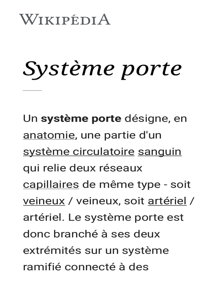 Anatomie du système porte hépatique | PDF