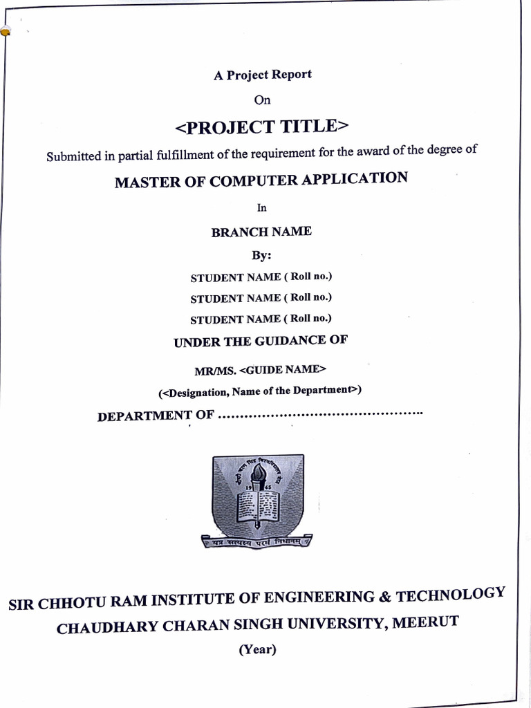 Finel Year Project Format MCA | PDF | Software | Software Engineering
