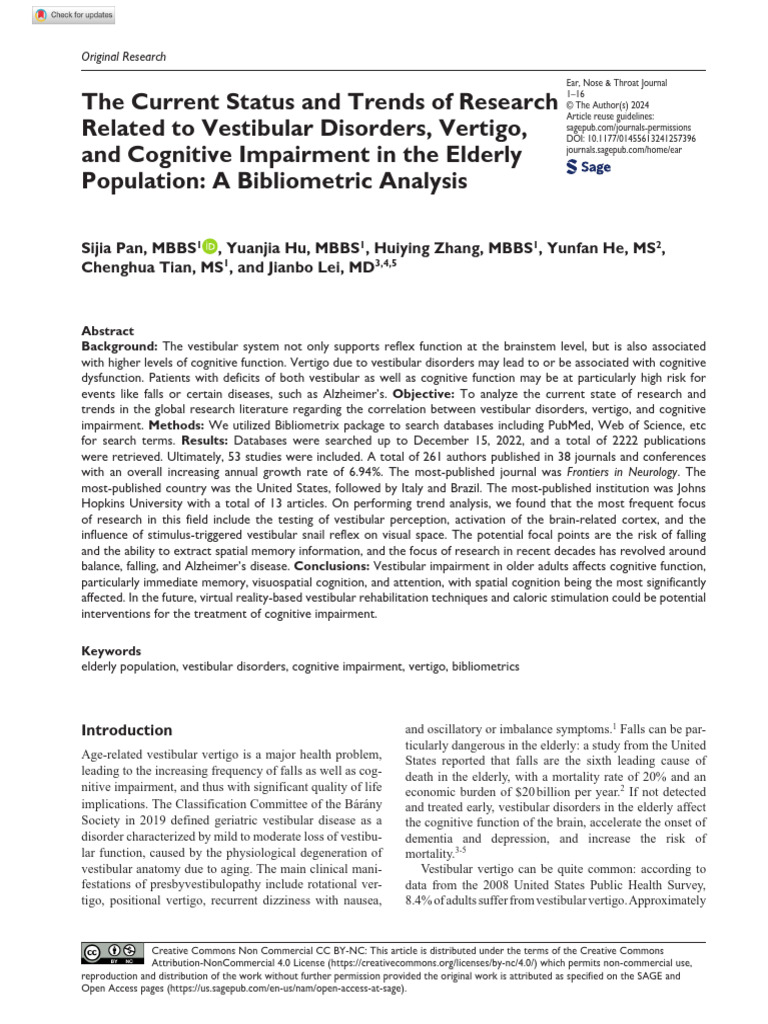 Pan Et Al. - 2024 - The Current Status and Trends of Research Related To Vestibular Disorders ...