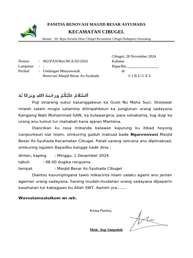 surat-undangan-musyawarah | PDF