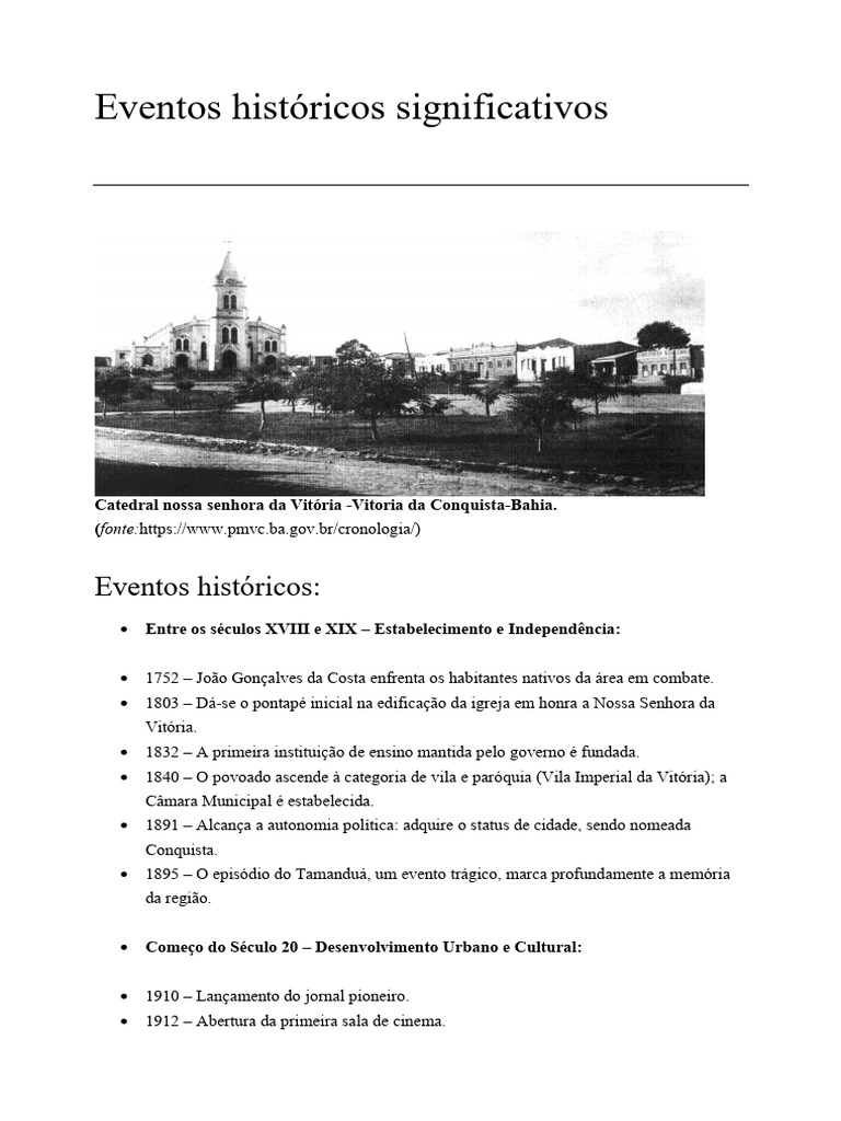 Eventos Históricos Significativos | PDF