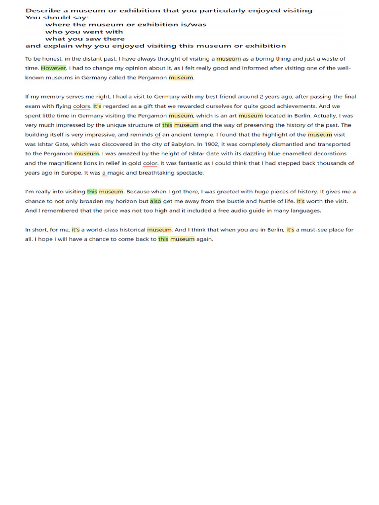 Speaking Unit 7 | PDF