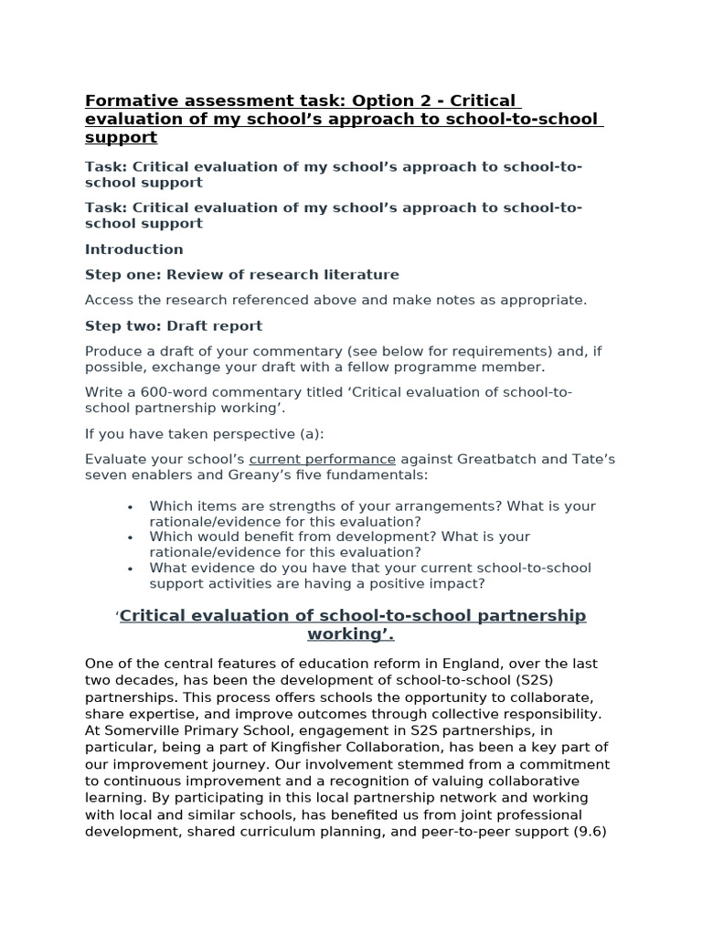 Formative Assessment Task | PDF | Evaluation | Leadership