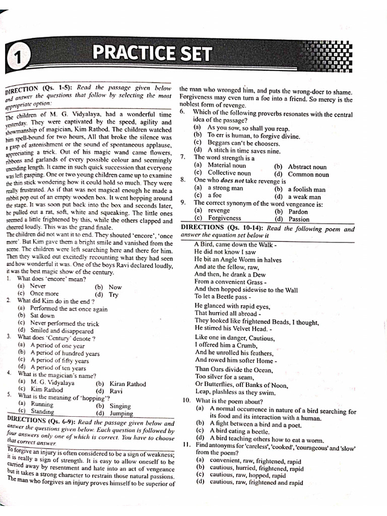 English Mock Tests | PDF