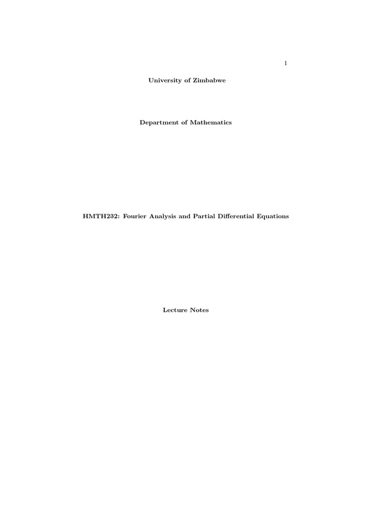 Fourier Series and PDEs | PDF | Partial Differential Equation | Differential Equations
