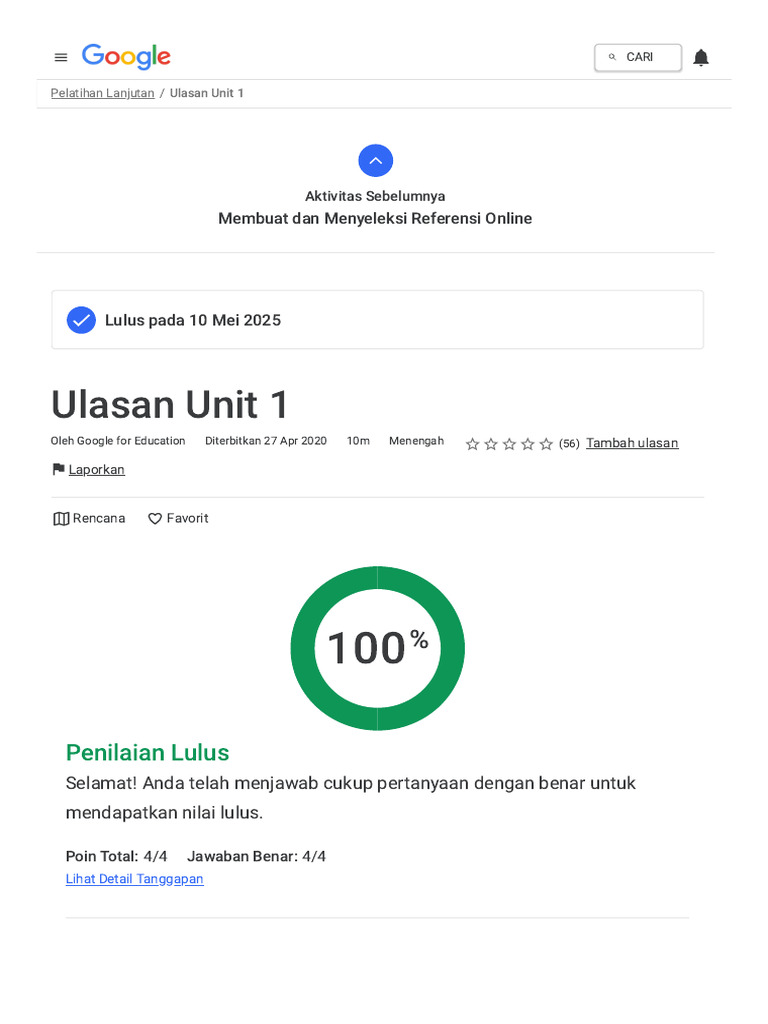 Ulasan Unit 1 - Google LV 2 | PDF