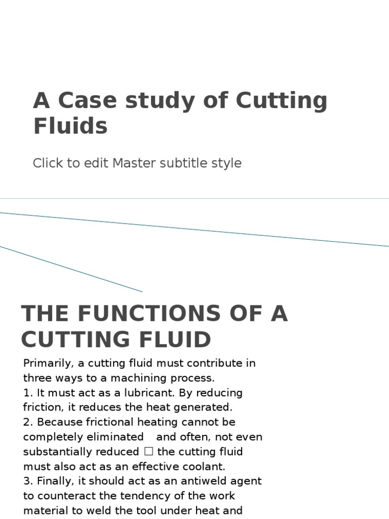 Cutting Fluids: Functions and Types | PDF | Lubricant | Chemistry