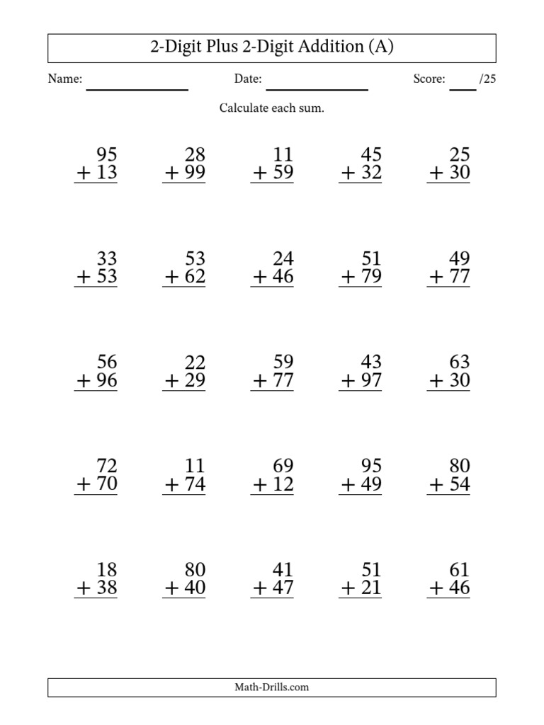 Addition 2digit Someregrouping 001qp.1675735207 | PDF