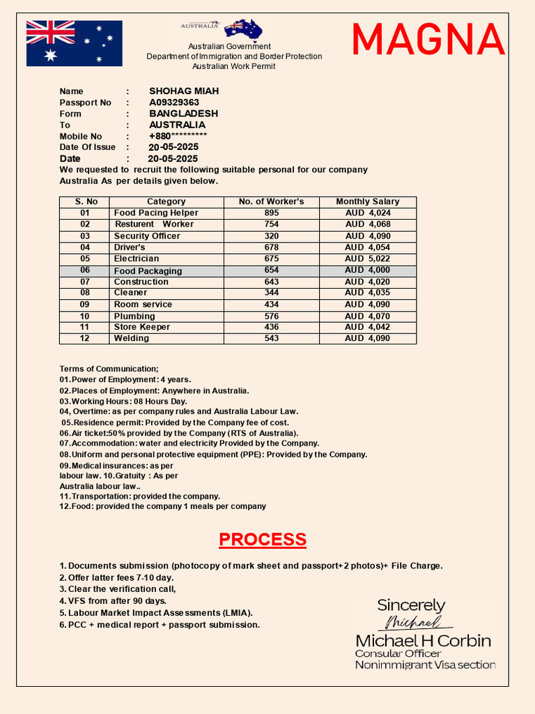 Australia Work Permit Visa Details | PDF | Labor | Business