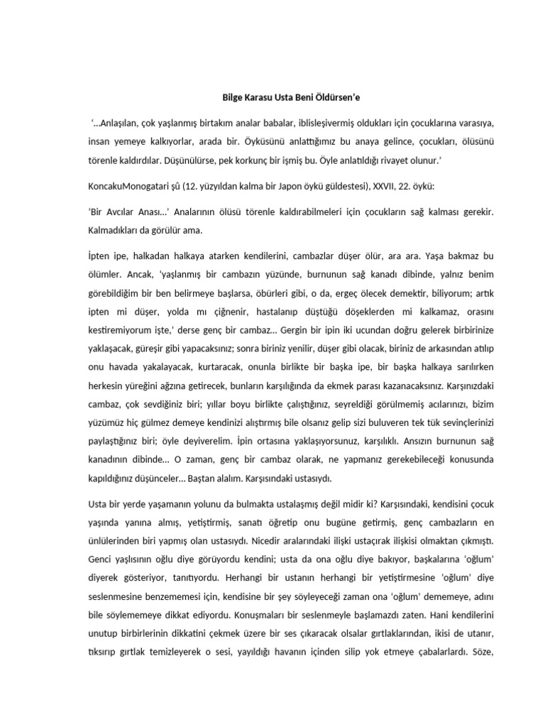 Bilge Karasu - Öykü | PDF