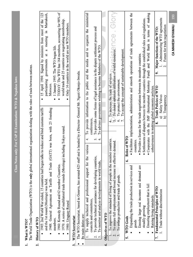 WTO Notes | PDF