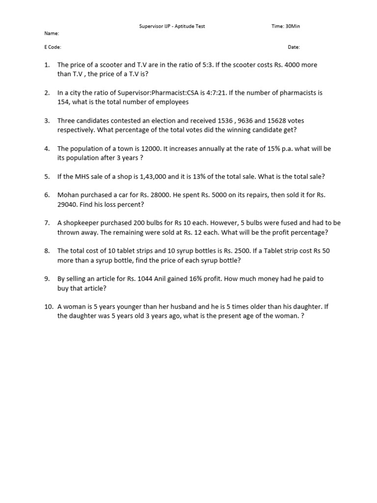 Model Paper 1 | PDF