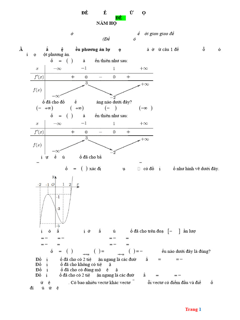10 de Kiem Tra Giua HK1 Toan 12 Tham Khao 24 25 | PDF