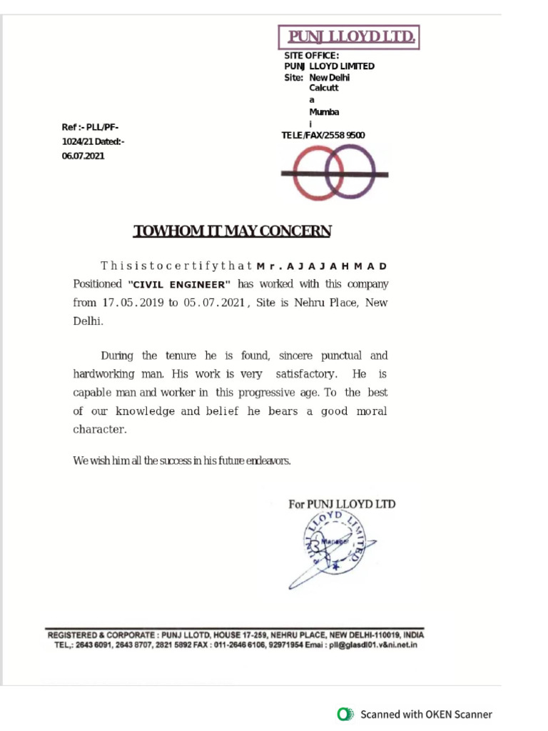 Experience Letter | PDF