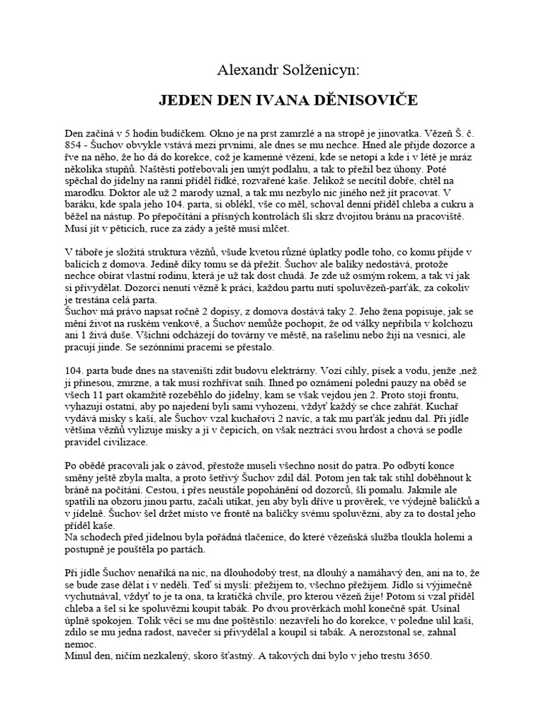 Jeden Den Ivana Denisovice 2d | PDF