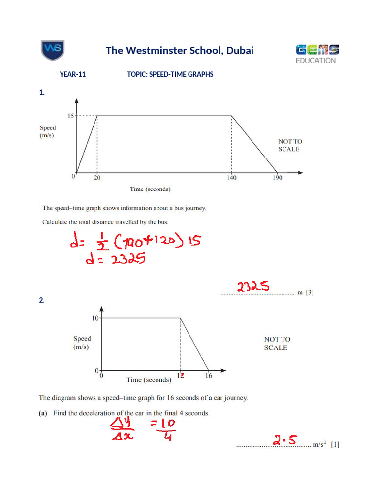 E2.9_GRAPHS IN PRACTICAL SITUATIONS_WORKSHEET | PDF