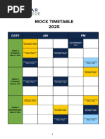 2024 - 2025 Mock Examination Time Table | PDF