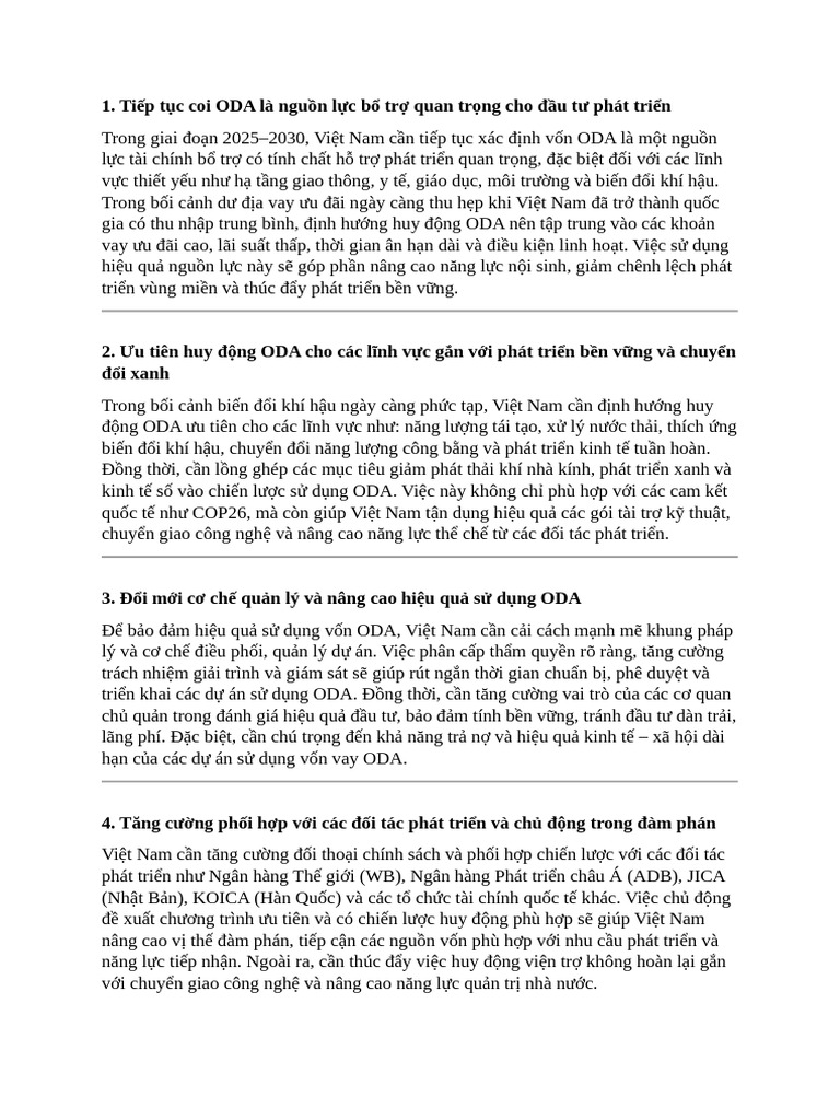 ĐỊNH HƯỚNG ODA | PDF