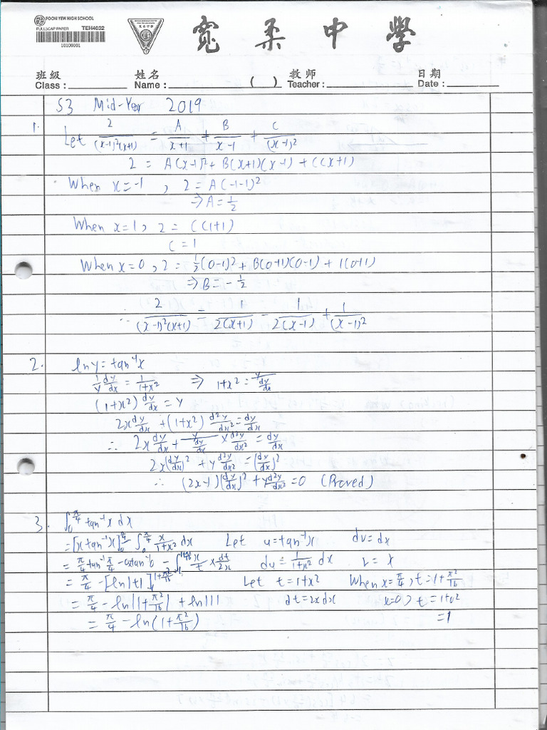 S3 2019 Mid Year | PDF