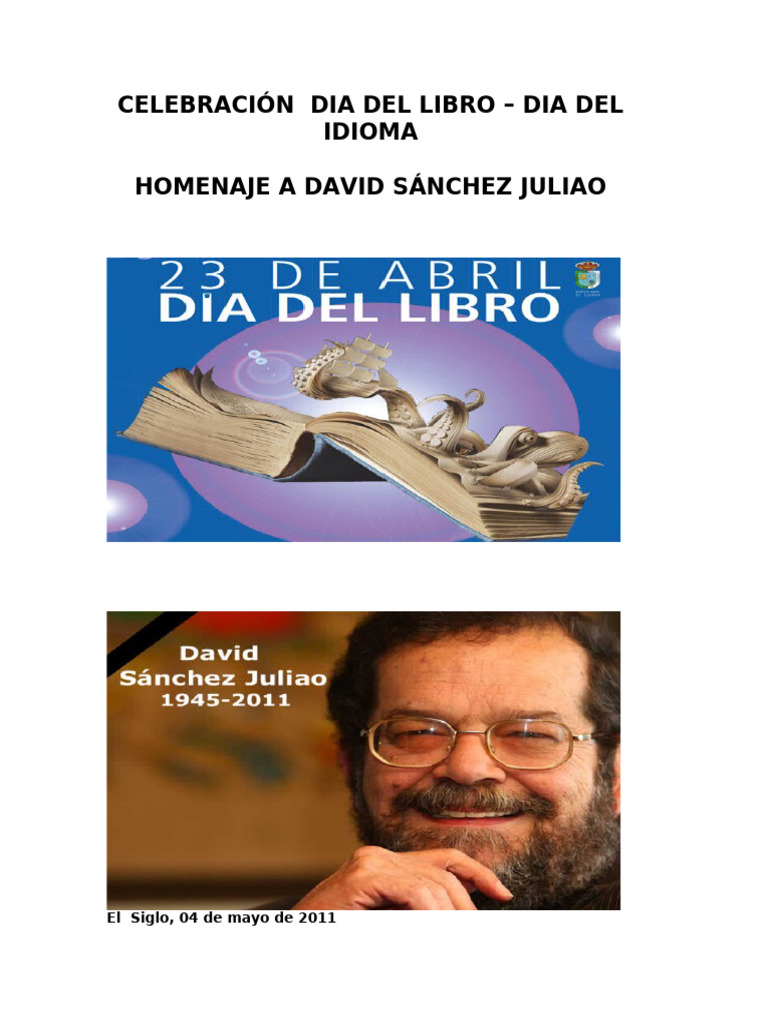 Celebración del Día del Libro y del Idioma | PDF