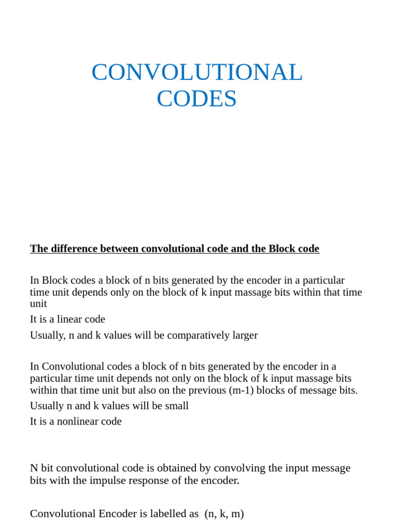 Convolutional Codes | PDF | Telecommunications Engineering | Applied Mathematics