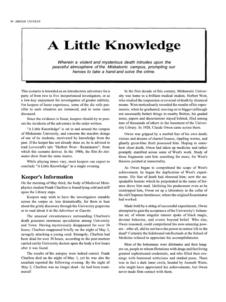 01a Little Knowledge | PDF