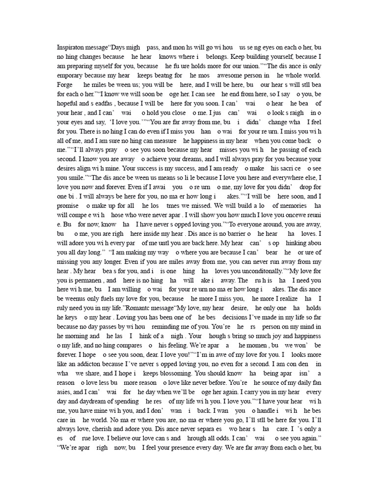 Long Distance Message | PDF | Emotions