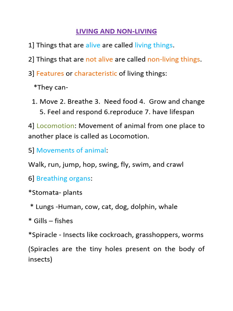 Living vs Non-Living Things Explained | PDF
