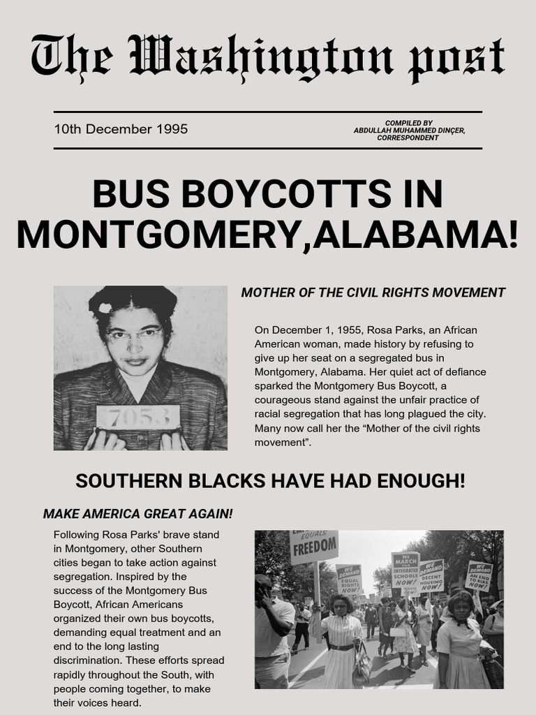 The Washington Post: Bus Boycotts in Montgomery, Alabama! | PDF