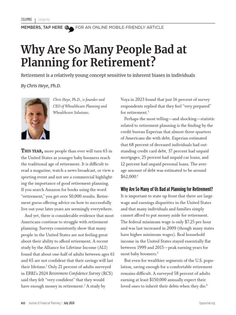 Why Are So Many People Bad at | PDF | Retirement | Medicare (United States)