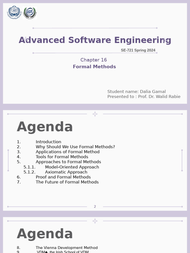 Dalia Gamal ch16 Formal Methods | PDF | Formal Methods | Theoretical Computer Science