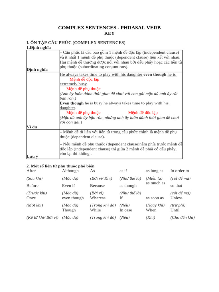 Oe Complex Sentences - Phrasal Verb | PDF