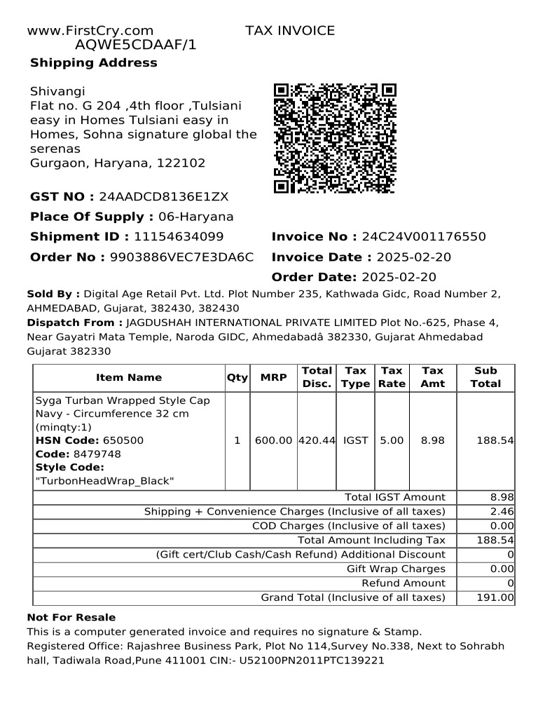 First Cry | PDF | Invoice | Gujarat