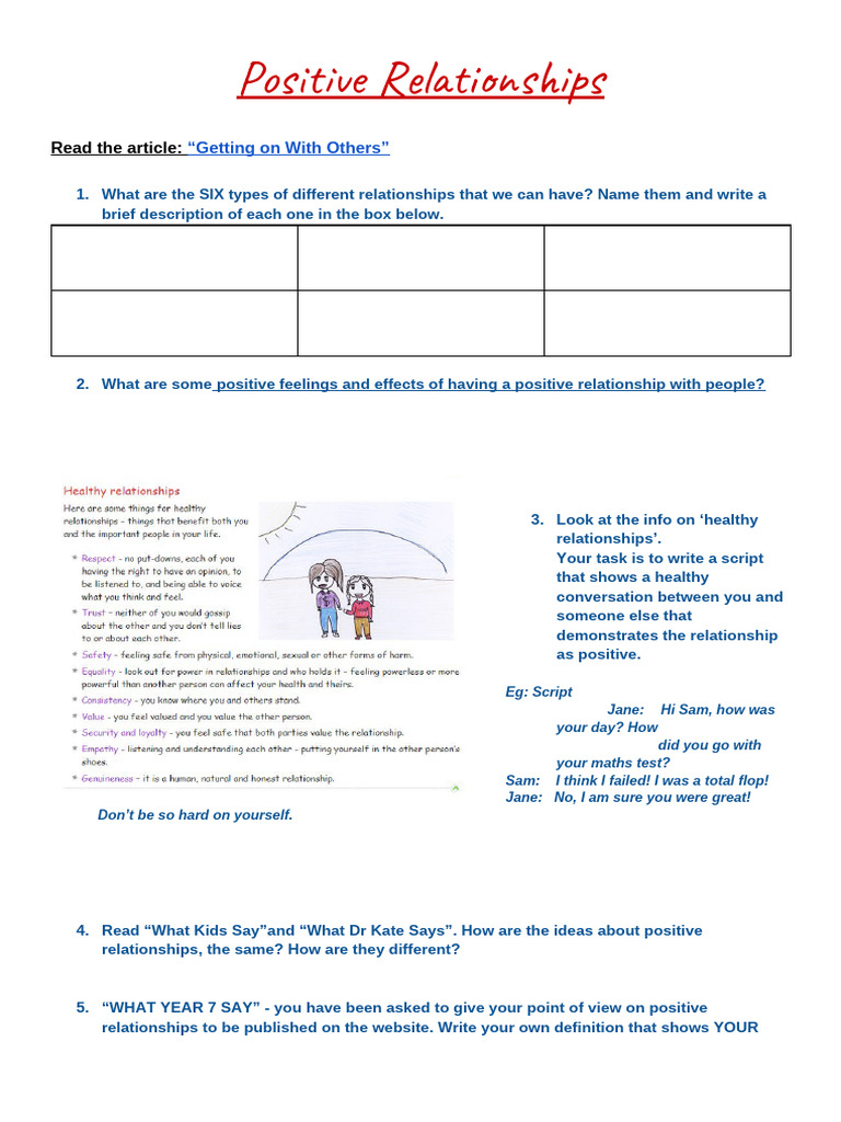 Positive Relationships | PDF