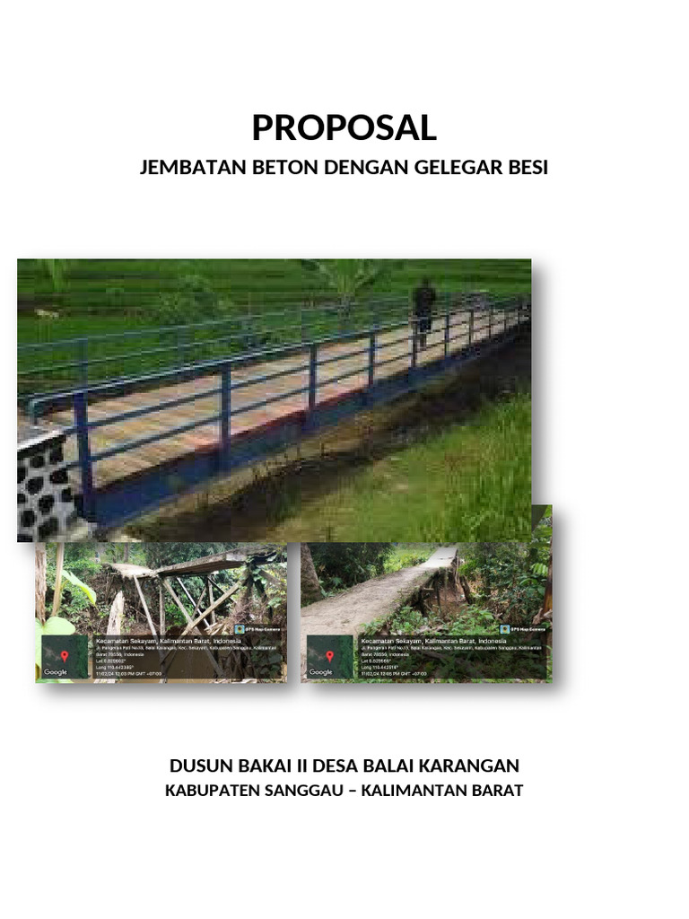 PROPOSAL Jembatan Desa - Dusun Bakai II (Dewan Prov) | PDF