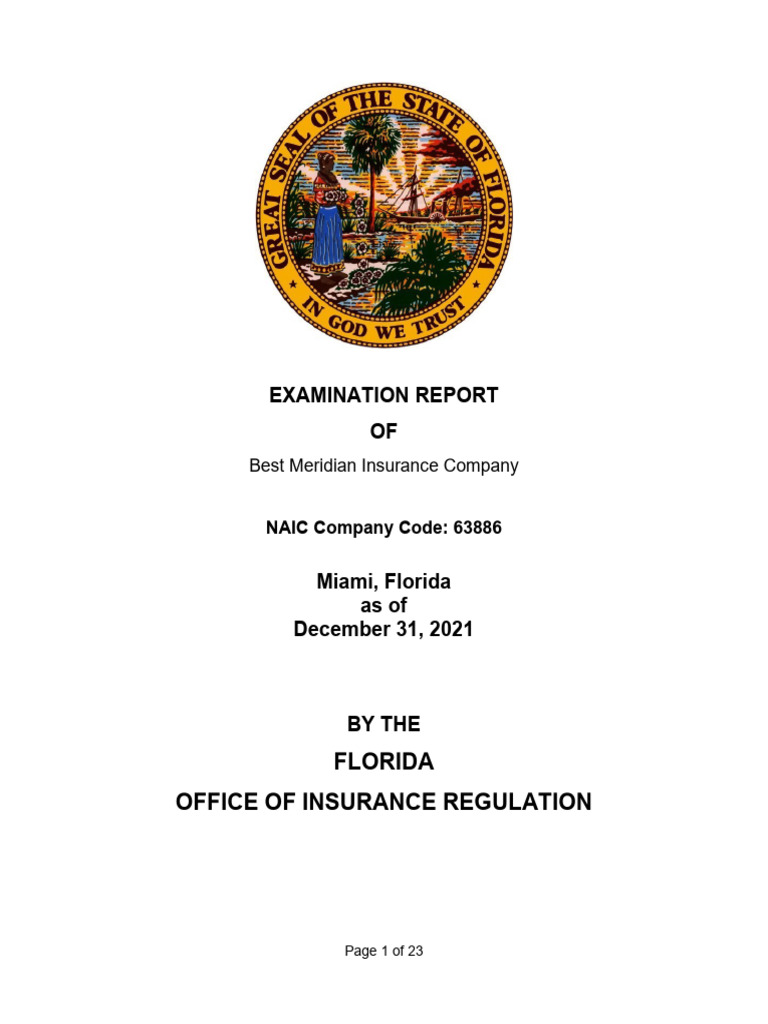 Best Meridian Insurance Company Report | PDF | Reinsurance | Insurance