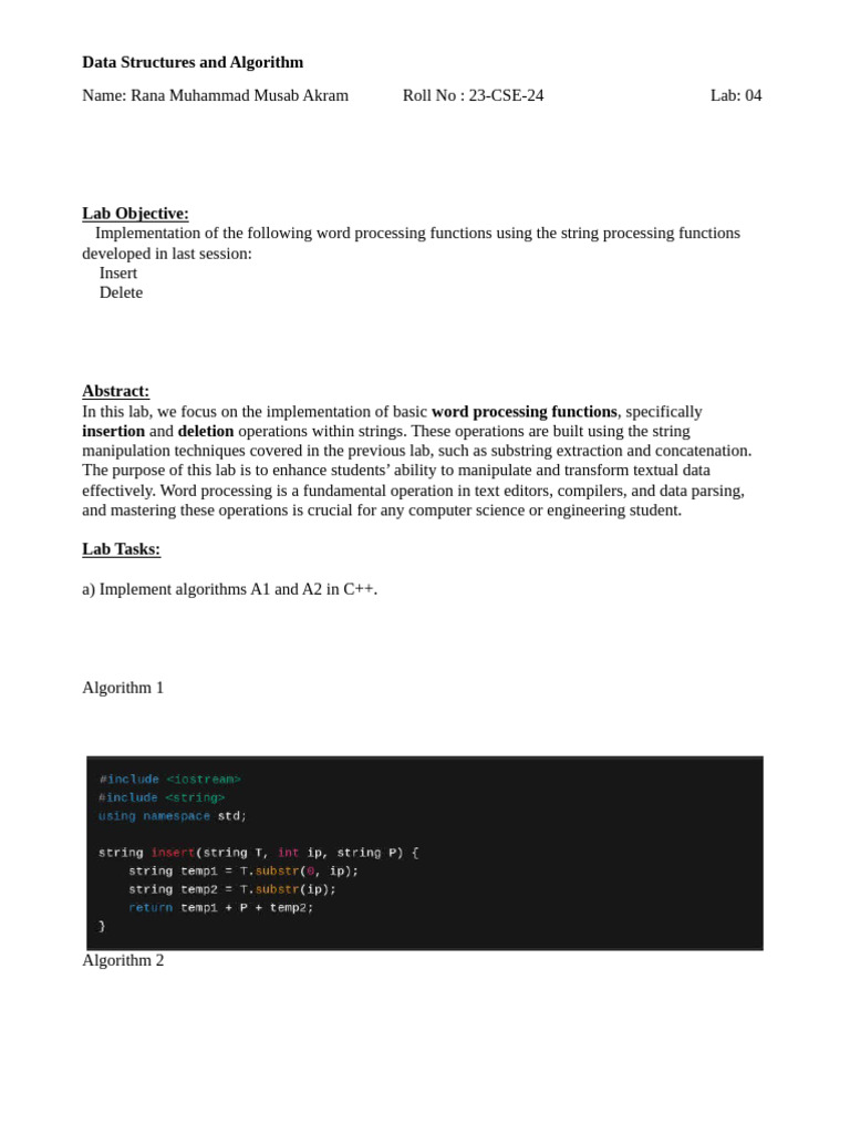 DSA Lab 4 Task | PDF